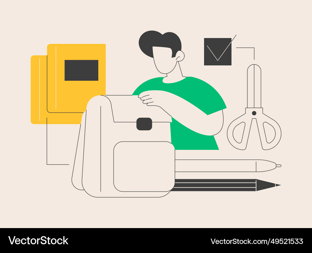 School supplies abstract concept Royalty Free Vector Image