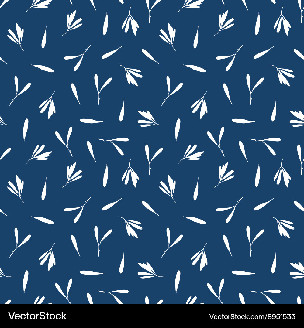 Seamless pattern with silhouettes of leaves Vector Image
