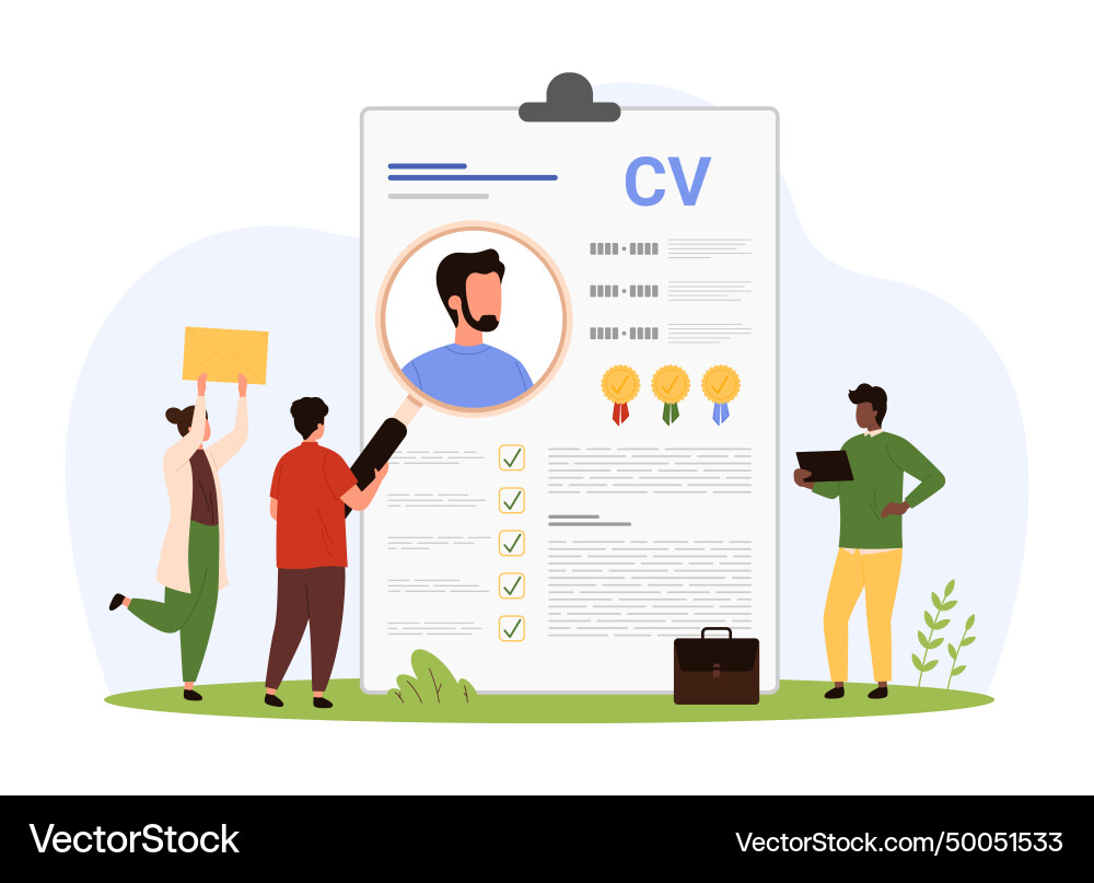 Search for candidate research of qualifications Vector Image