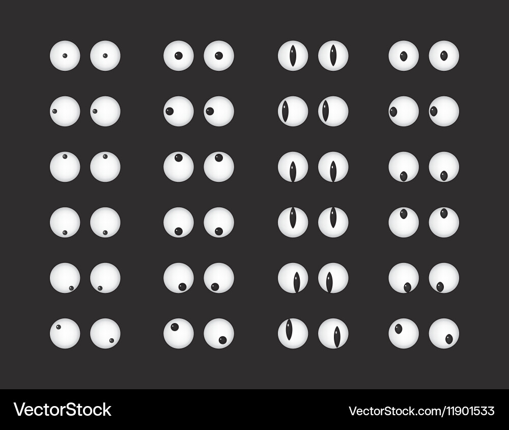 Set of eye emoticon Royalty Free Vector Image - VectorStock
