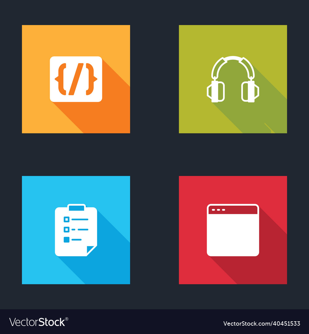 Set programming language syntax headphones Vector Image