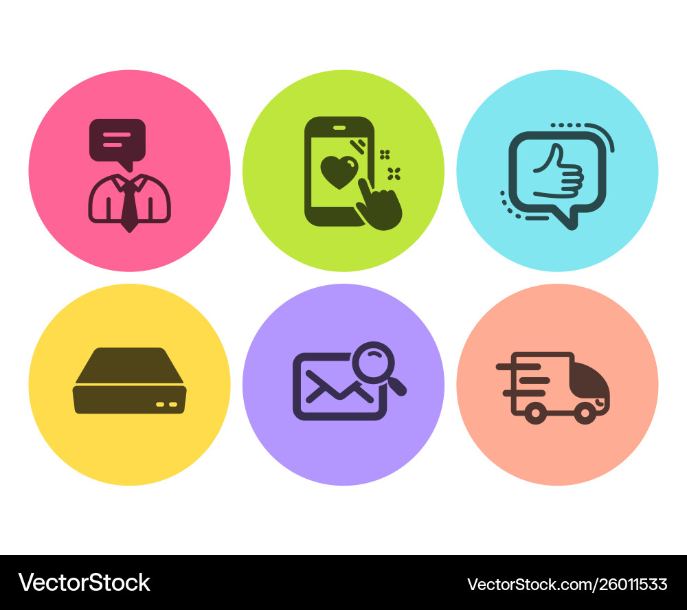 Support service heart rating and search mail Vector Image