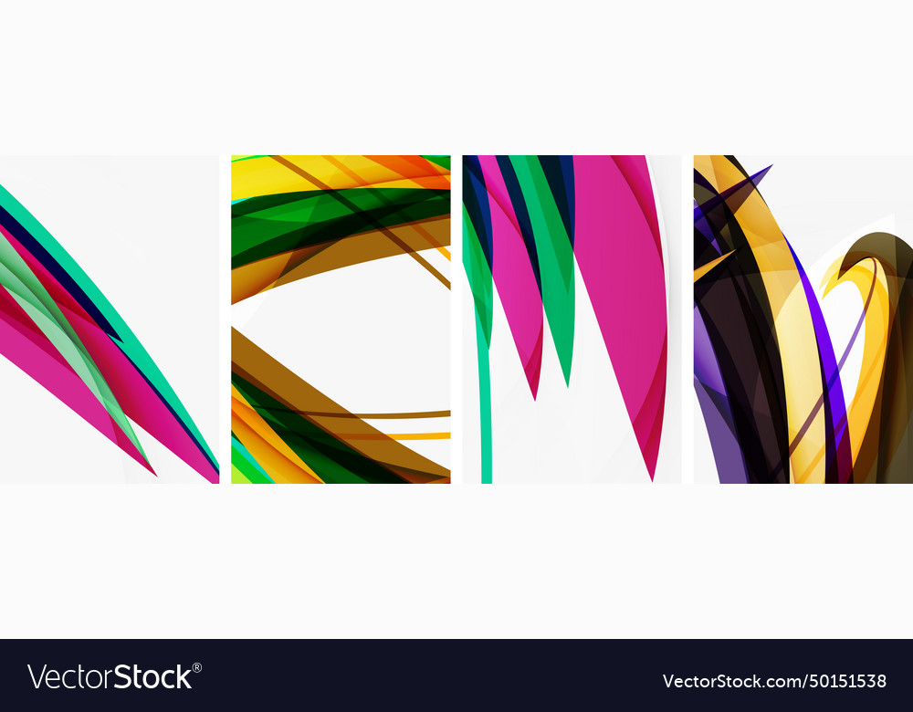 Abstract Colorful Wave Posters For Wallpaper Vector Image