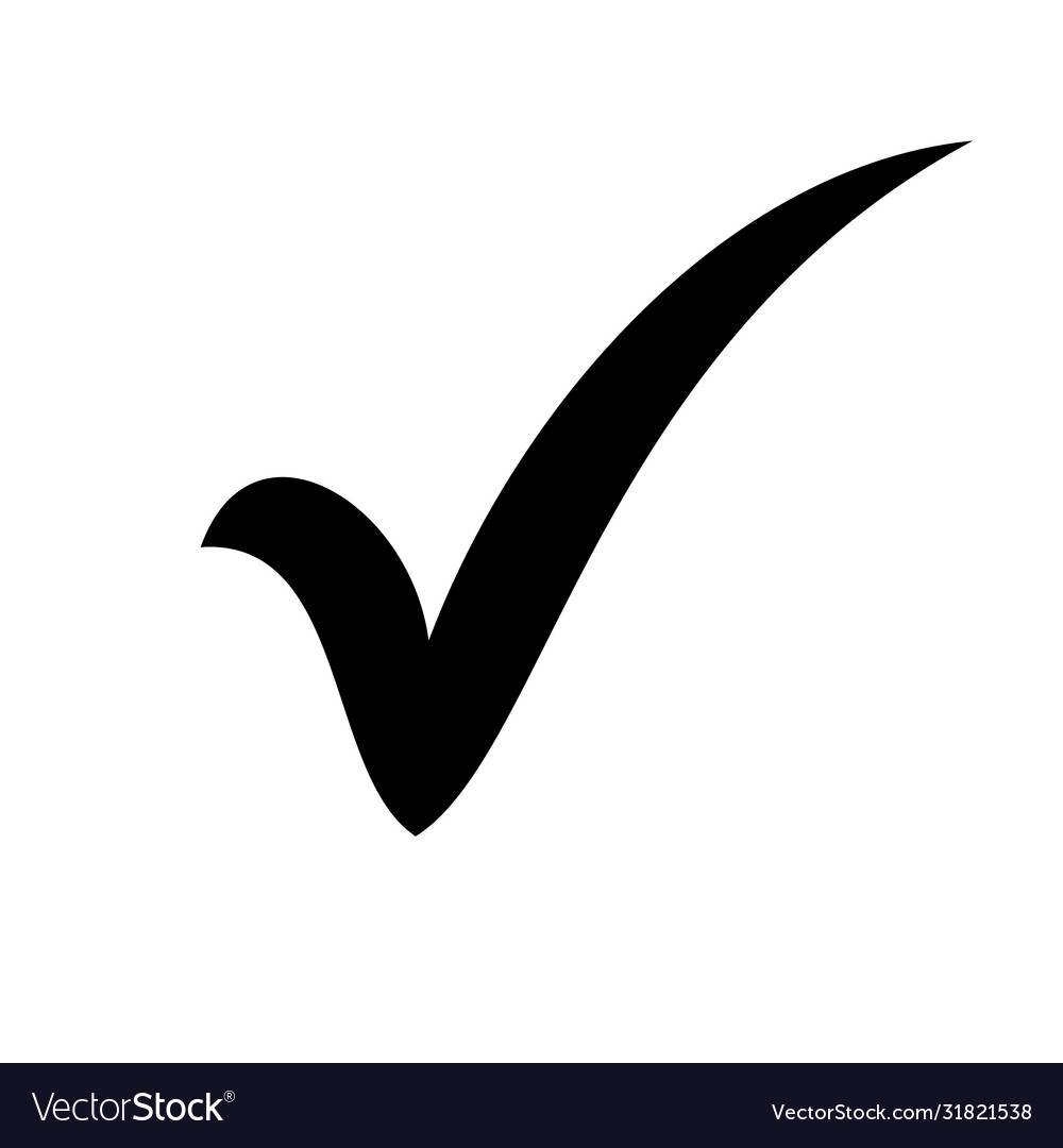 Black Check Mark Icon Tick Symbol In Color Vector Image