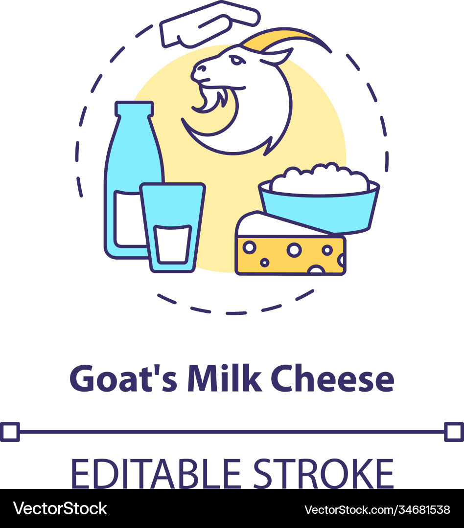 Goat milk cheese concept icon Royalty Free Vector Image