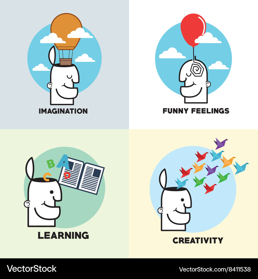 Graphic design of mind and thinking Royalty Free Vector