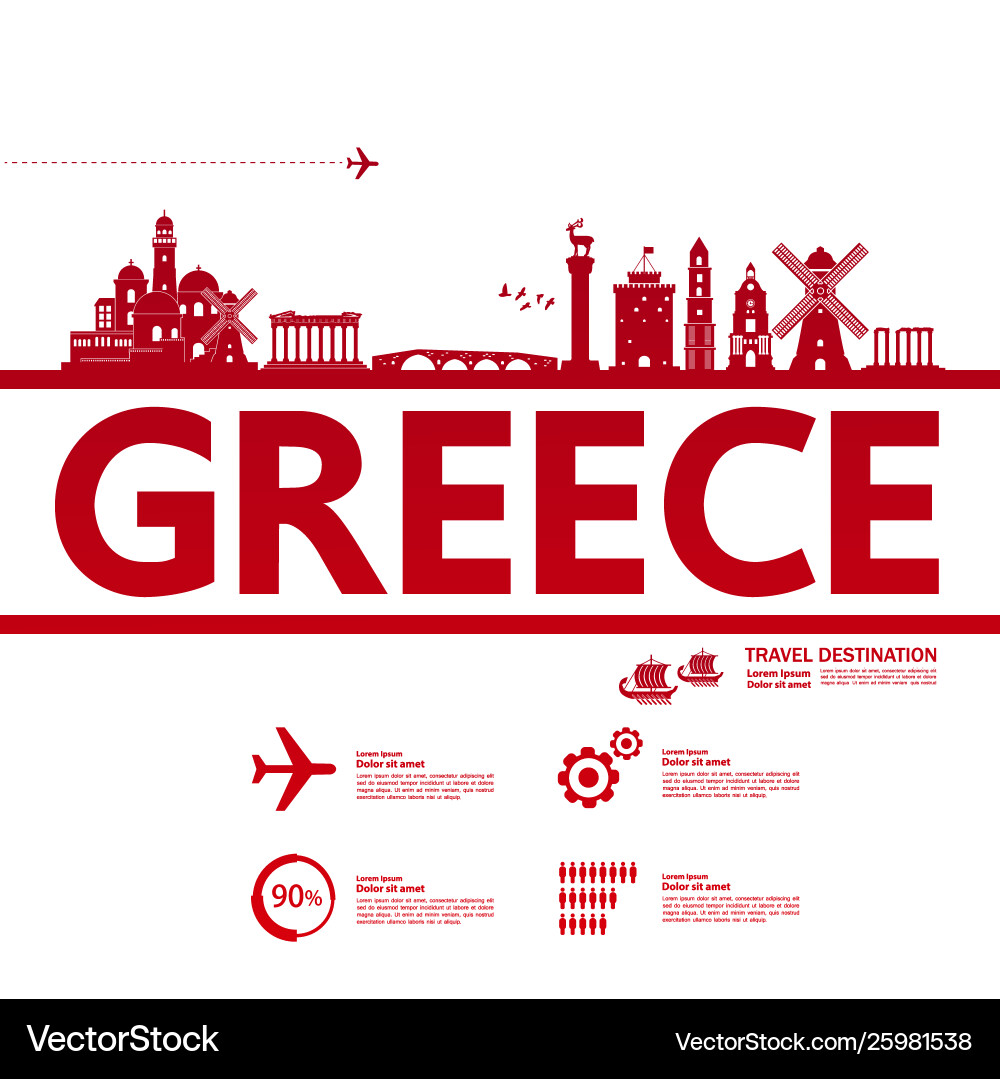 Greece travel destination Royalty Free Vector Image