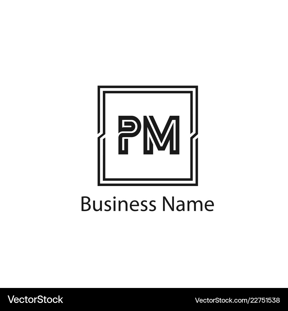 Initial letter pm logo template design Royalty Free Vector