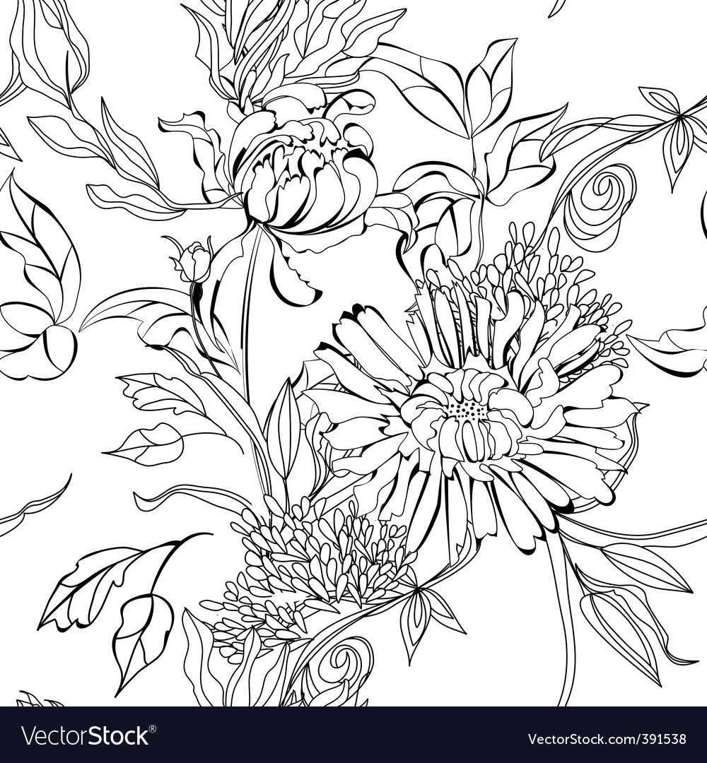 Monochrome seamless pattern Royalty Free Vector Image