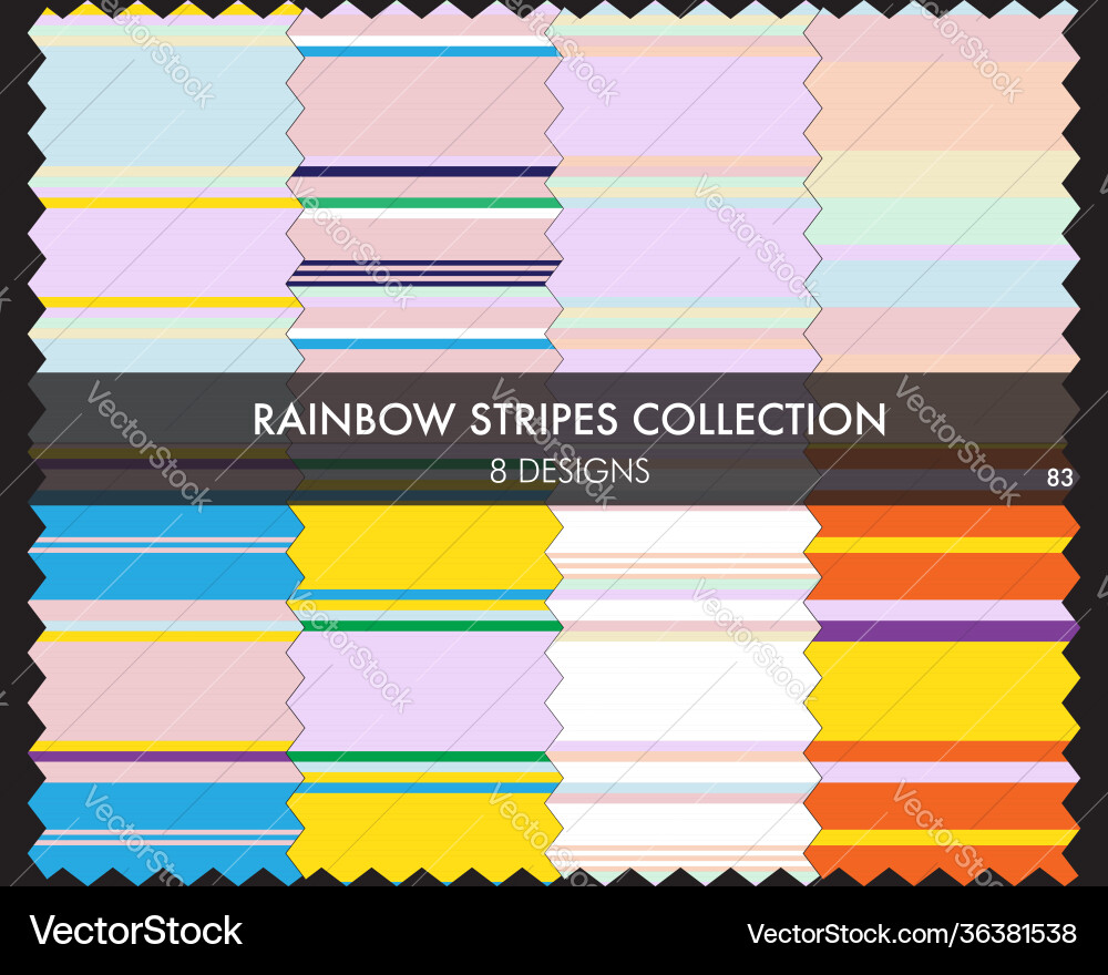 Rainbow striped seamless pattern collection Vector Image