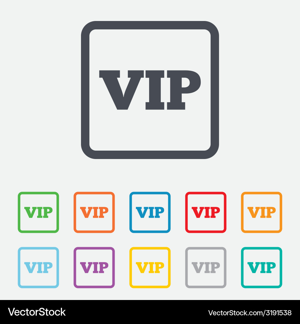 Vip sign icon membership symbol Royalty Free Vector Image