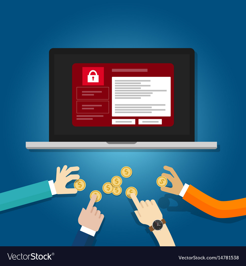Wanna cry hacker malware concept of lock folder Vector Image