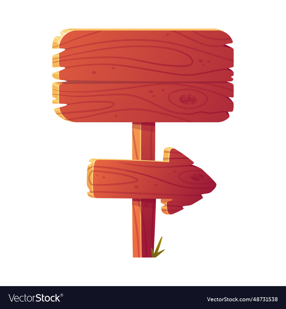 Wooden rectangular and arrow pointer board Vector Image