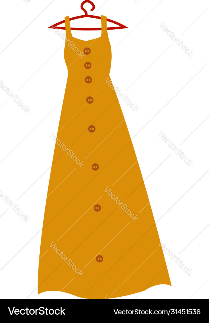 Yellow dress on white background Royalty Free Vector Image