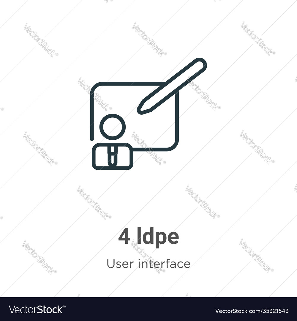 4 Ldpe Outline Icon Thin Line Black Ldpe Icon Vector Image