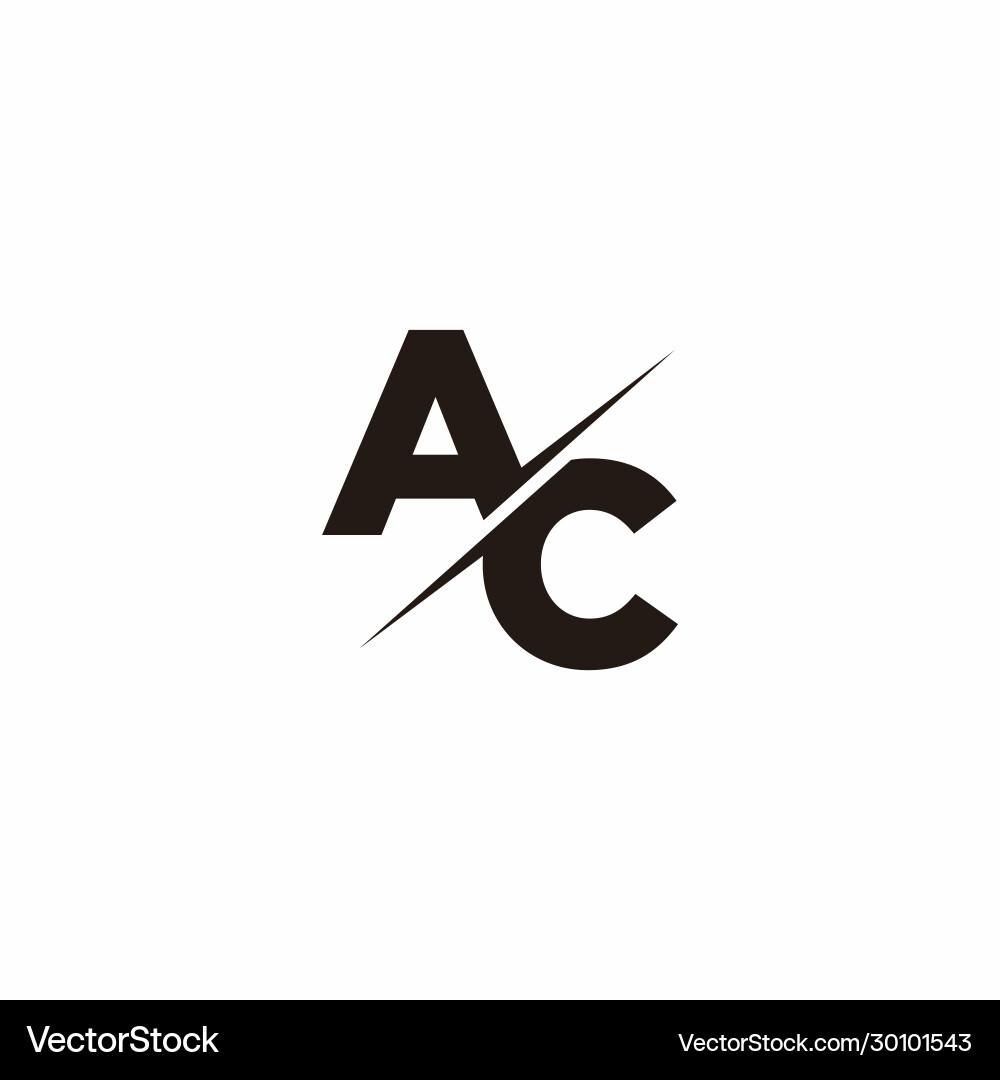 Ac logo letter monogram slash with modern logo Vector Image