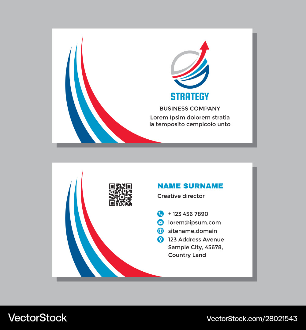 Business visit card template with logo - concept Vector Image