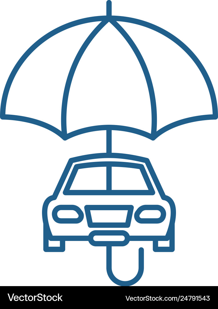 Car insurance line icon concept Royalty Free Vector Image