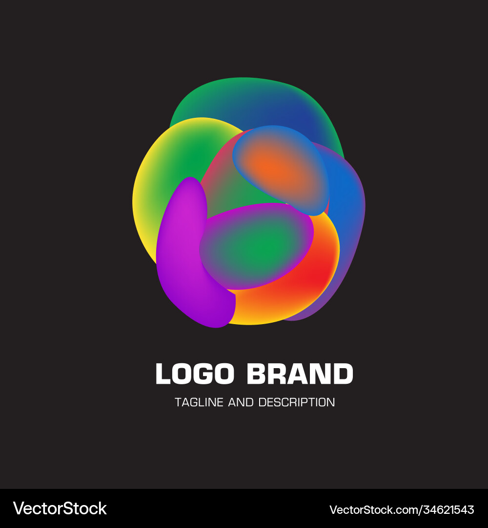 Colorful liquid abstract logo design Royalty Free Vector