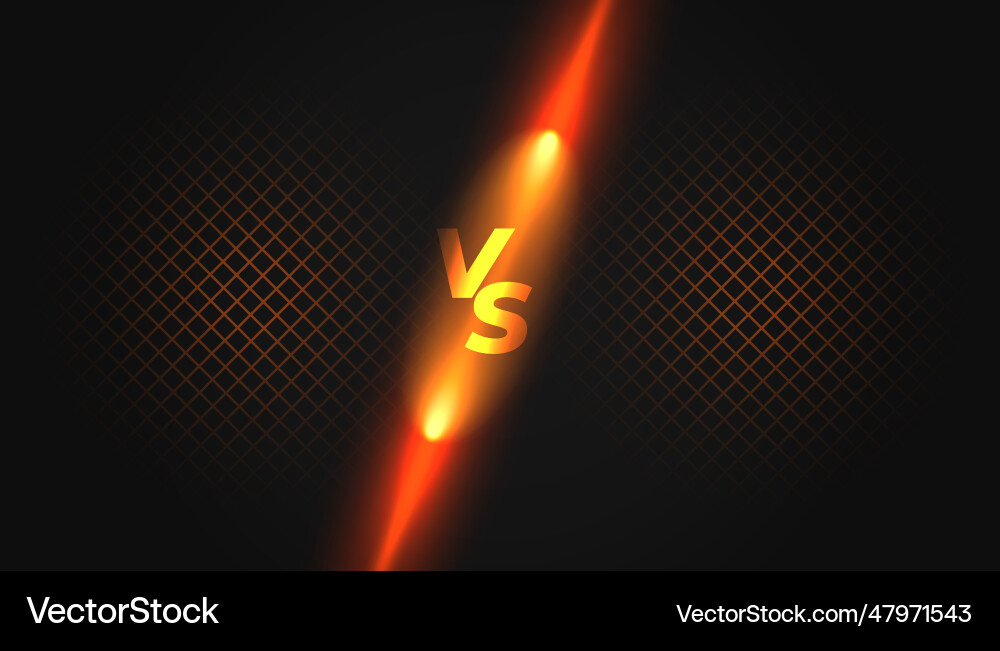Dark black versus vs competition banner for rival Vector Image