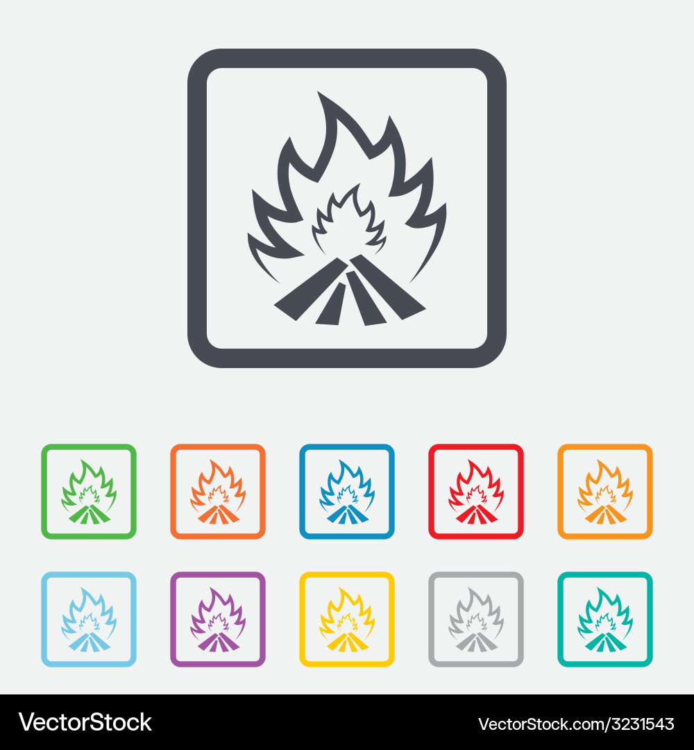 Fire flame sign icon heat symbol Royalty Free Vector Image
