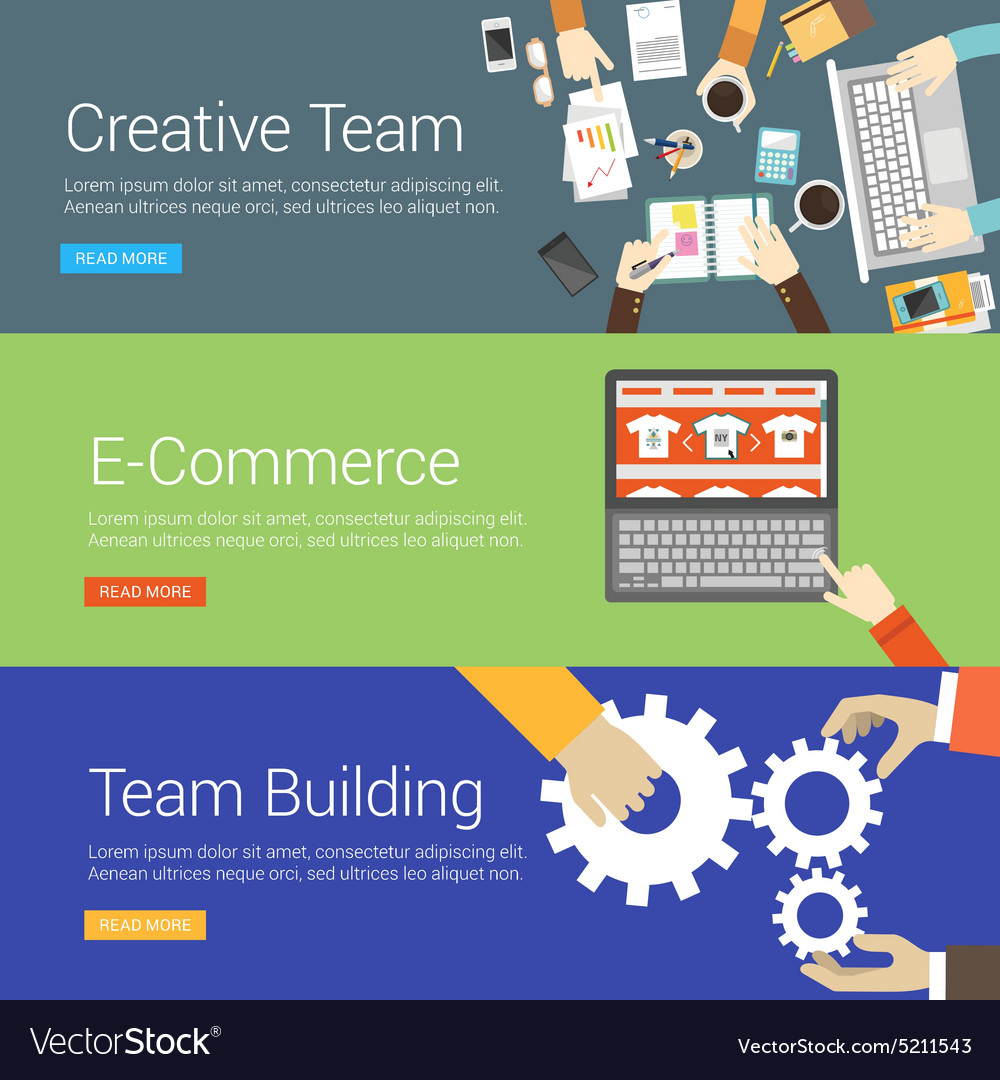 Flat design concept set of for web banners Vector Image