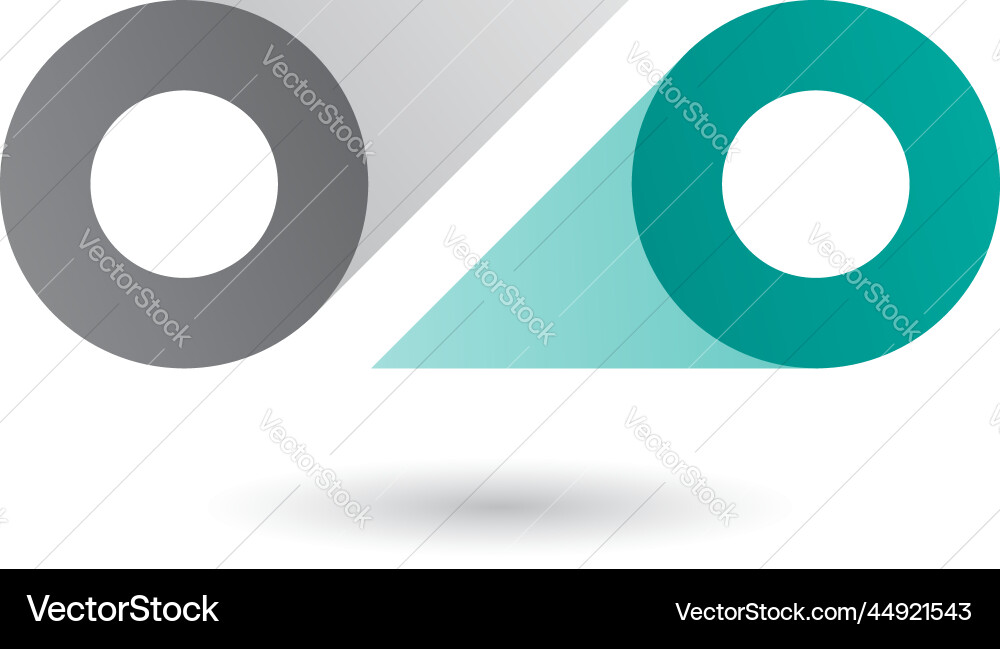 Grey and green double letter o Royalty Free Vector Image