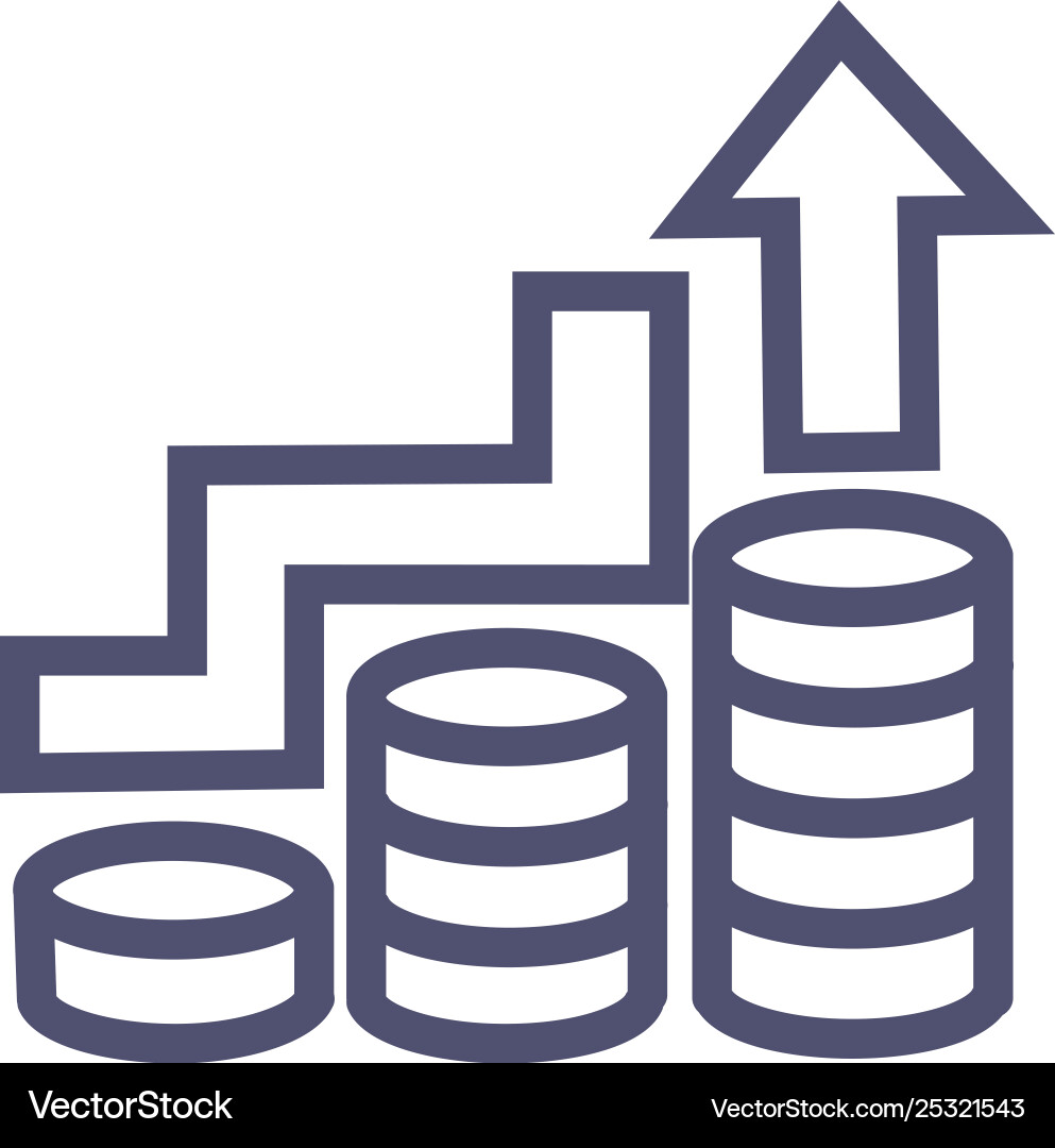 Growth or business success increase Royalty Free Vector