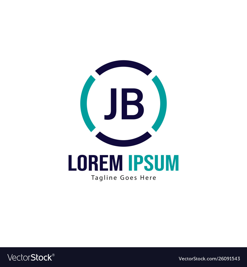 Initial jb logo template with modern frame Vector Image