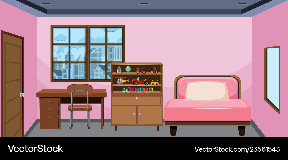 Interior design of bedroom Royalty Free Vector Image