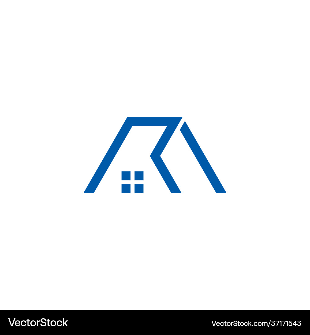 Letter r home windows line geometric logo Vector Image
