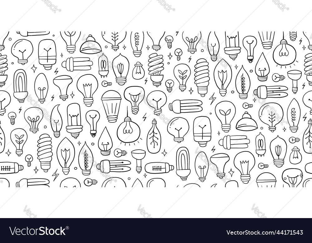 Light bulbs collection ecology concept art Vector Image