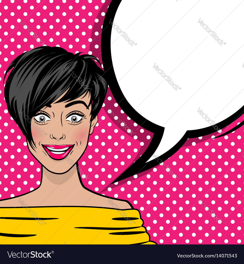 Pop Art Cartoon Comic Sexy Woman Empty Bubble Vector Image