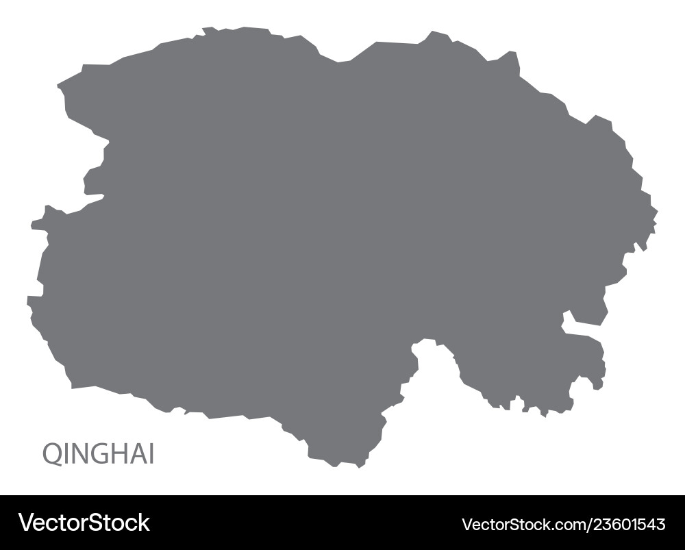 Qinghai china map grey Royalty Free Vector Image