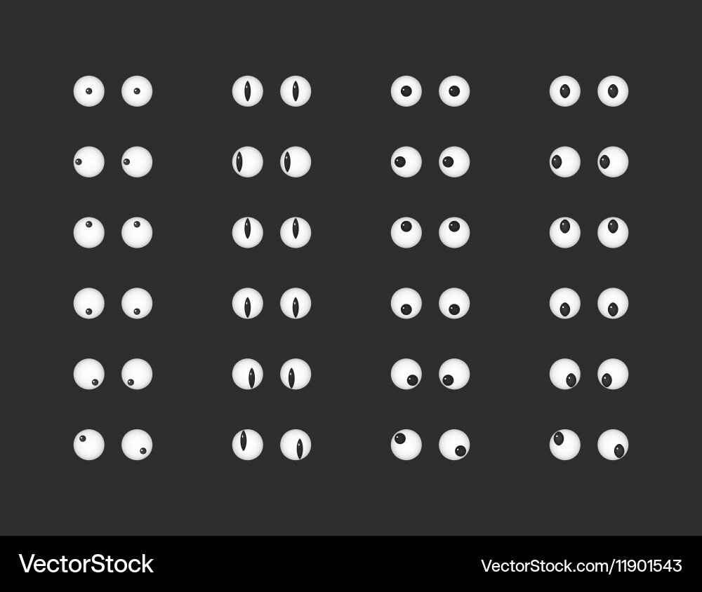 Set of eye emoticon Royalty Free Vector Image - VectorStock