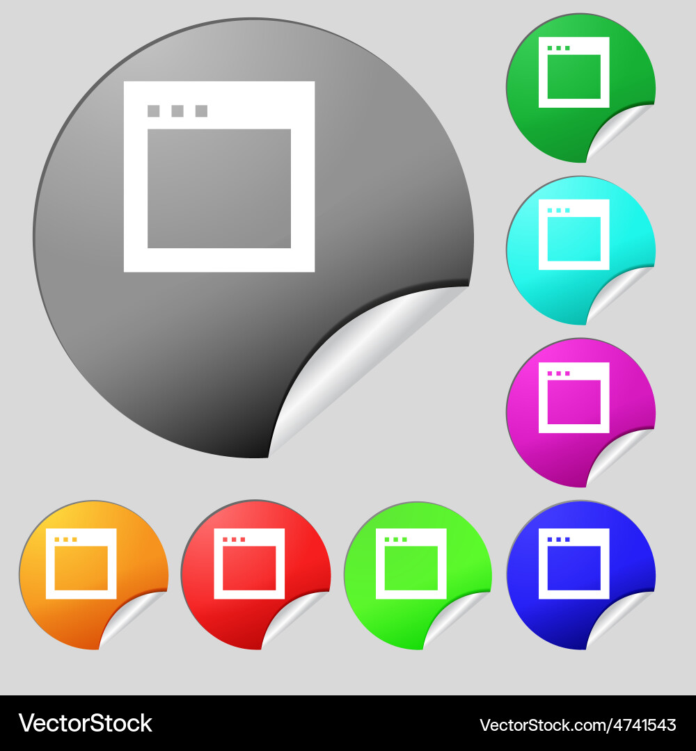 Simple Browser window icon sign Set of eight Vector Image