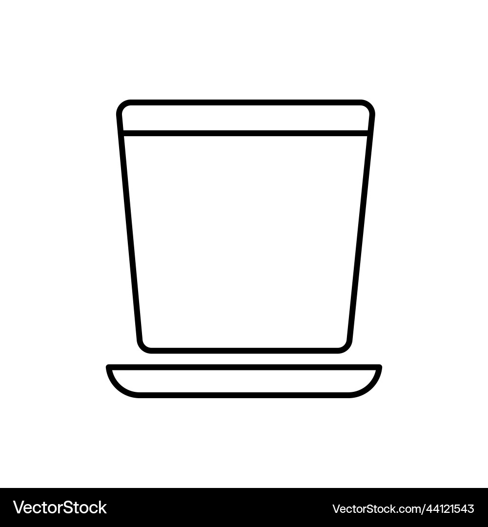 Simple flower pot outline icon eps 10 Royalty Free Vector