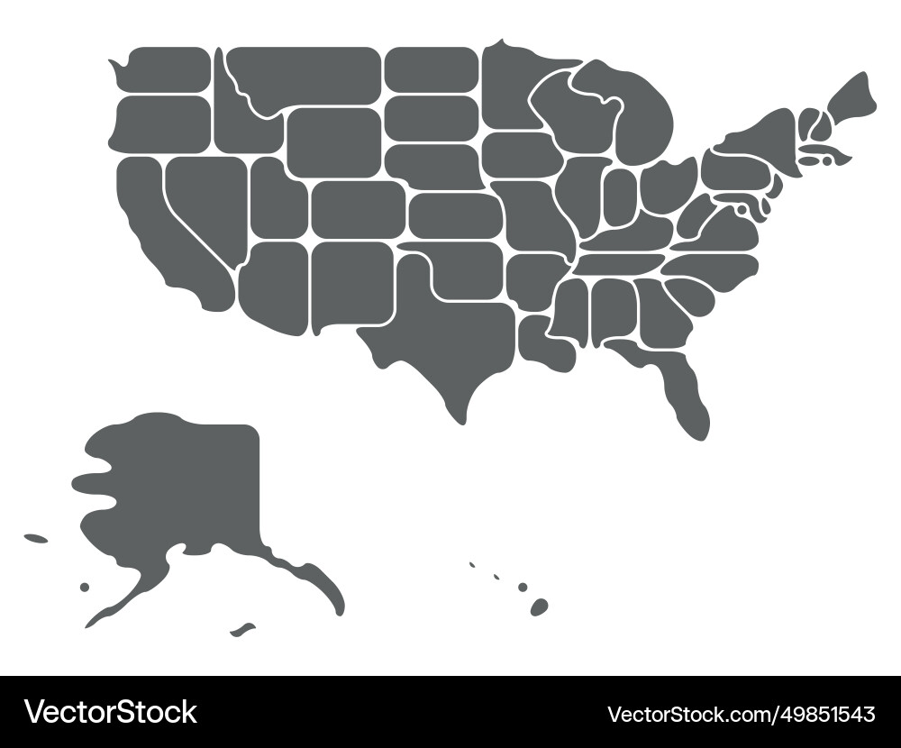 Simplified smooth map of usa Royalty Free Vector Image