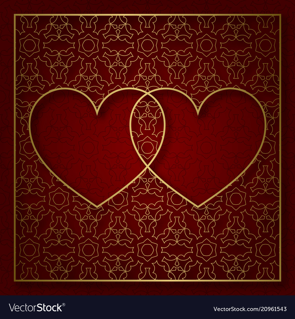 Two hearts patterned background Royalty Free Vector Image
