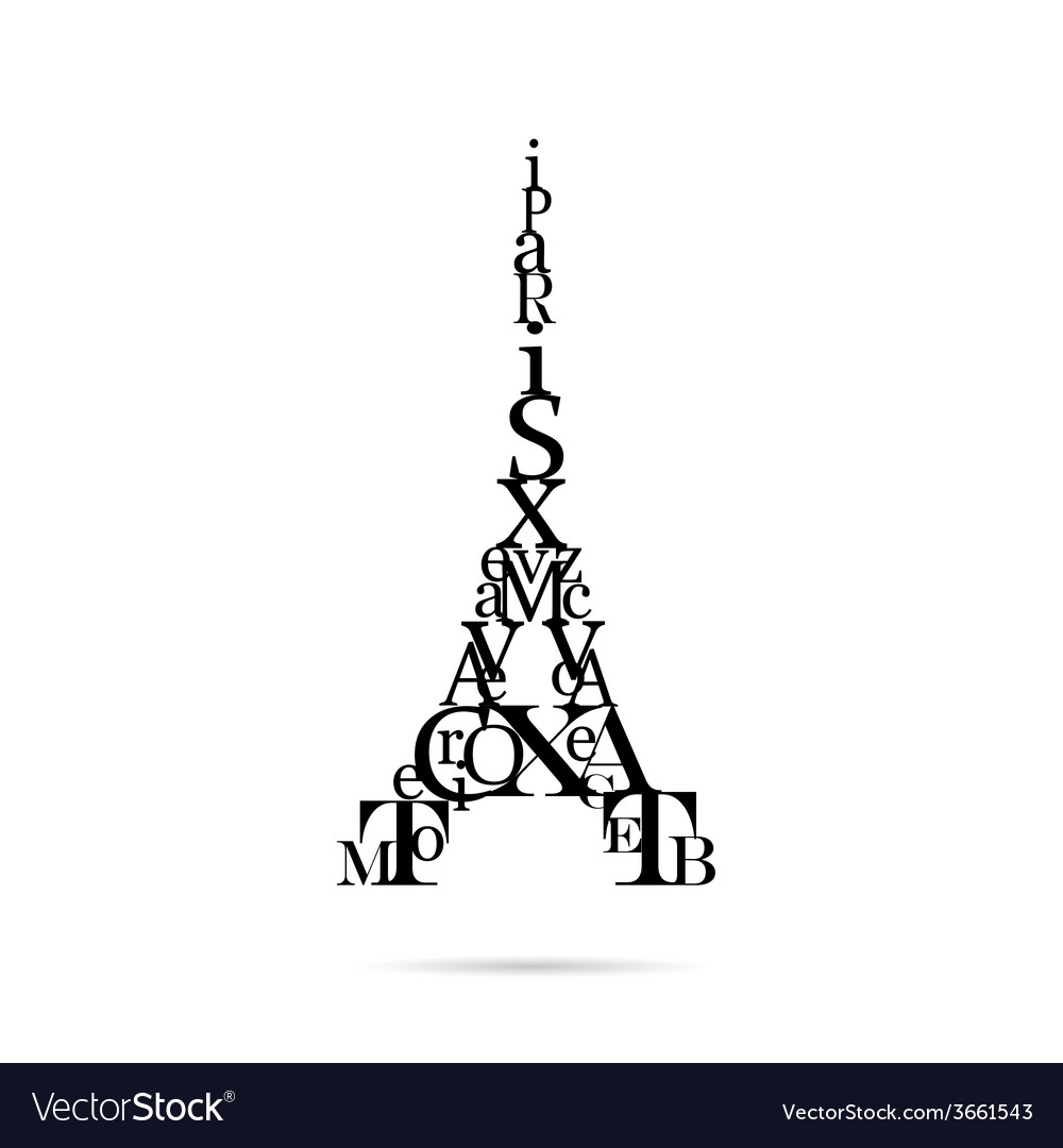 Typography eiffel tower Royalty Free Vector Image