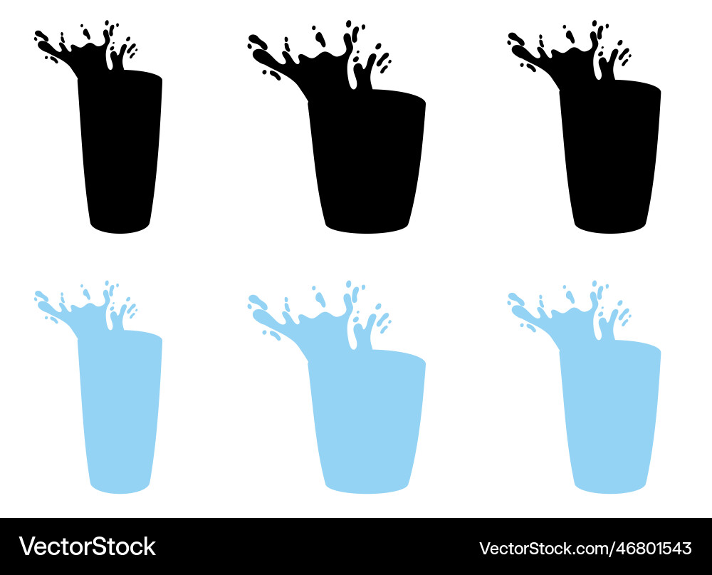 Water splash in glass design isolated Royalty Free Vector