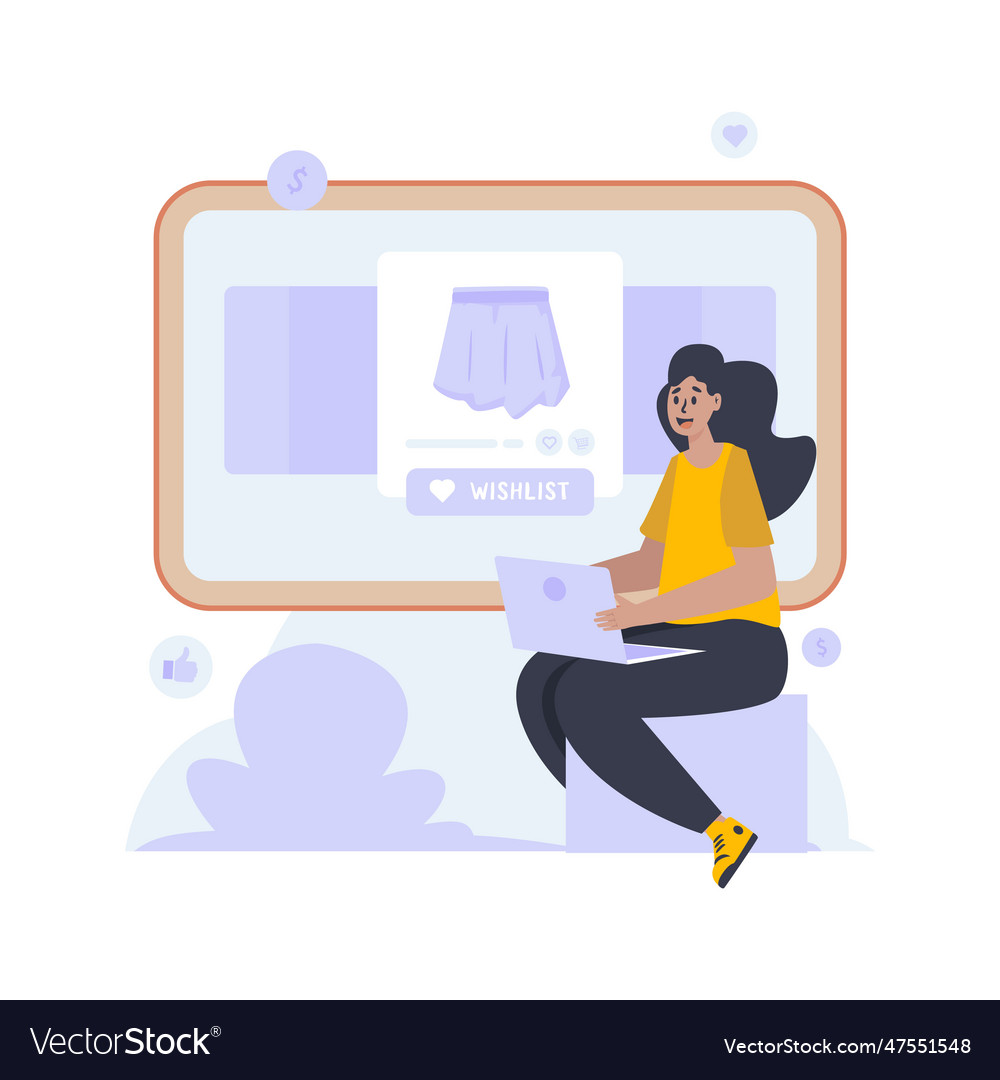 Add to shopping wishlist Royalty Free Vector Image