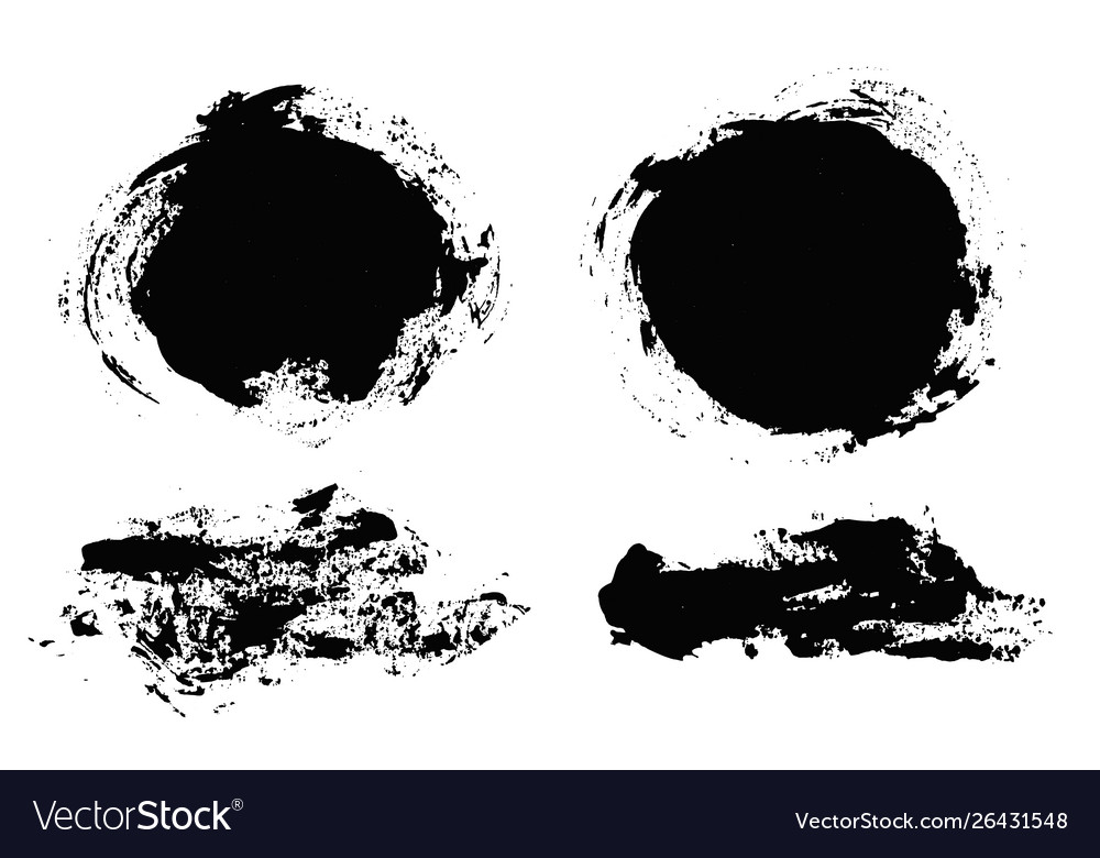 Brush strokes paintbrush set grunge Royalty Free Vector