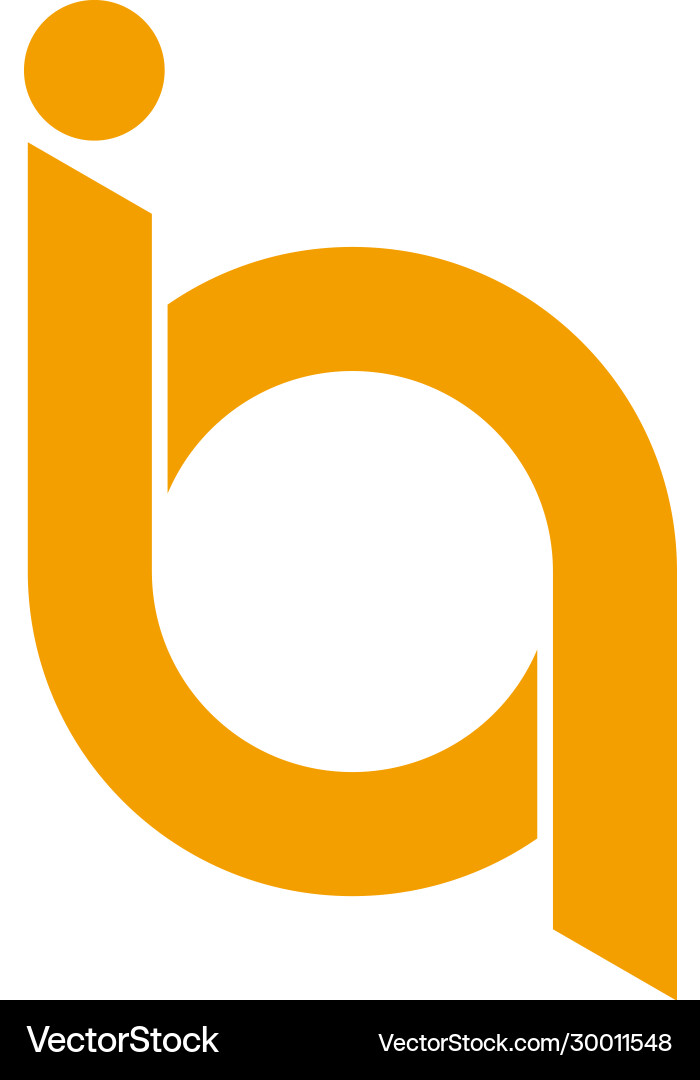 Circle rotate letter ib line simple design symbol Vector Image