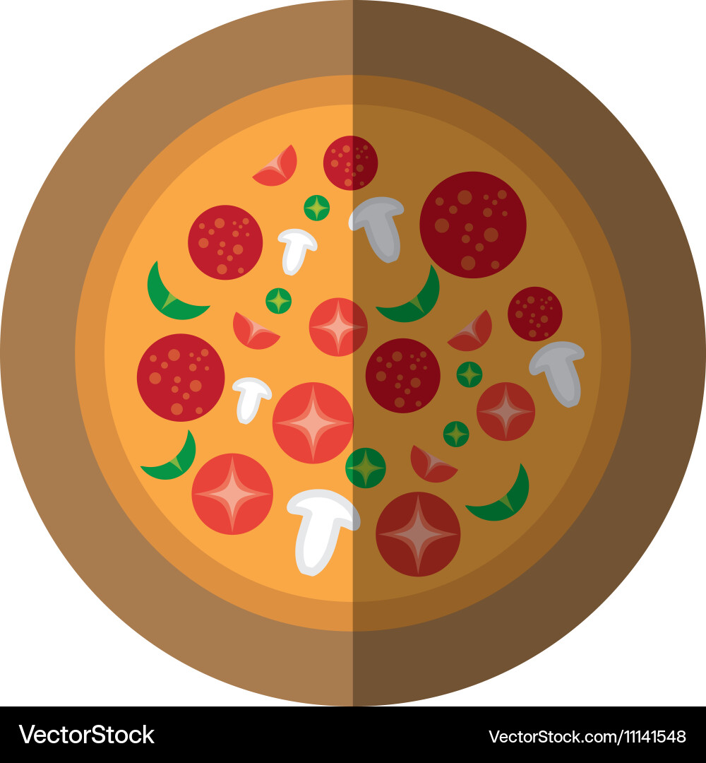 Delicious italian pizza isolated icon Royalty Free Vector