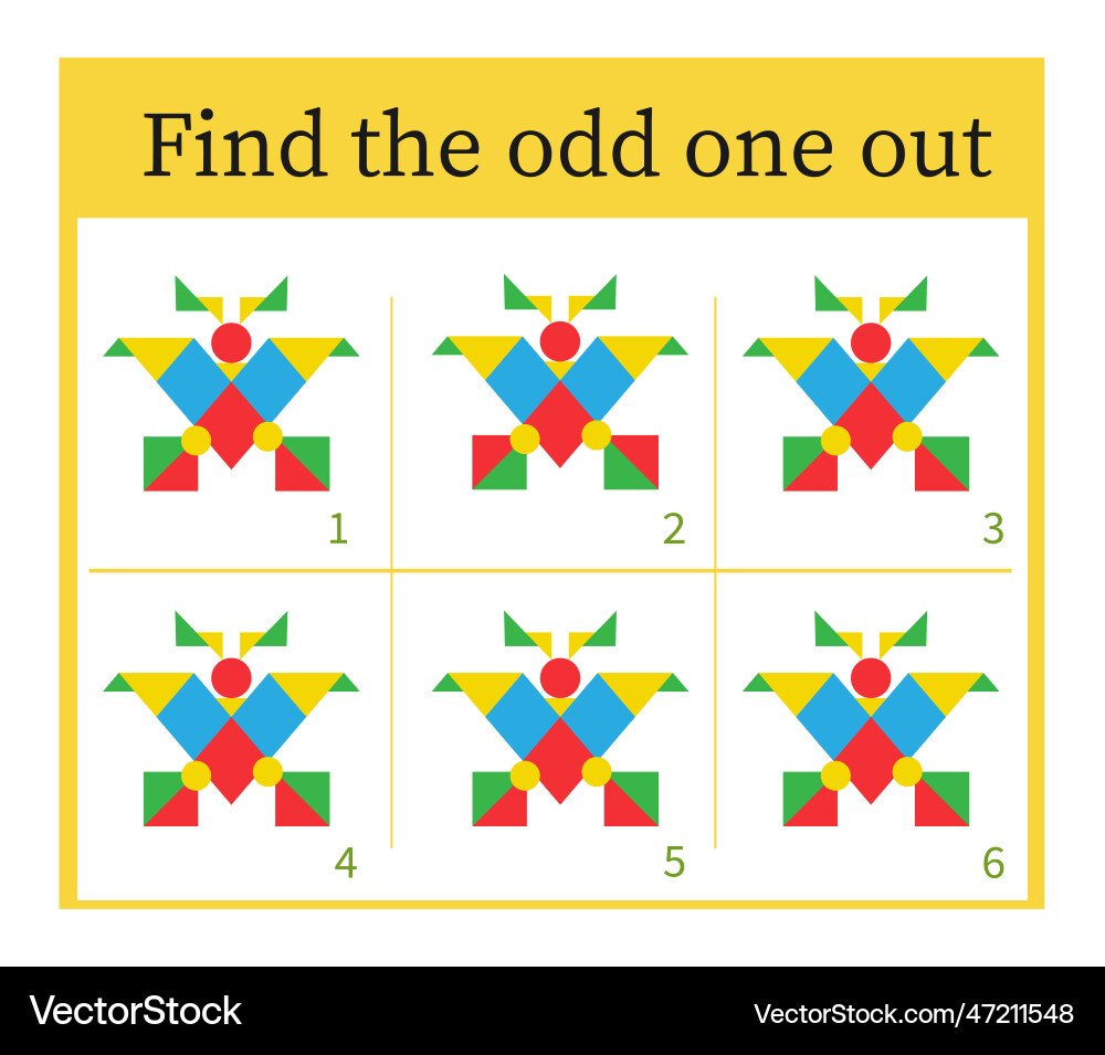 Game for kids task for development of attention Vector Image