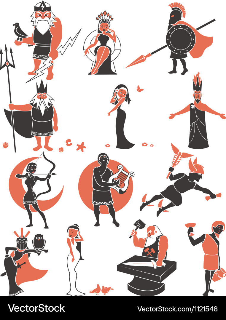 Greek roman gods Royalty Free Vector Image - VectorStock