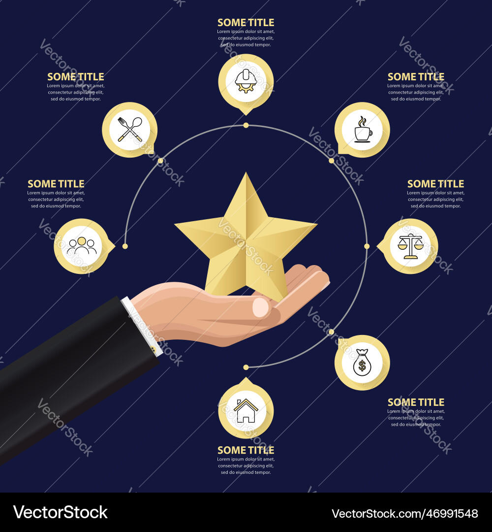 Infographic template with icons and 7 options Vector Image