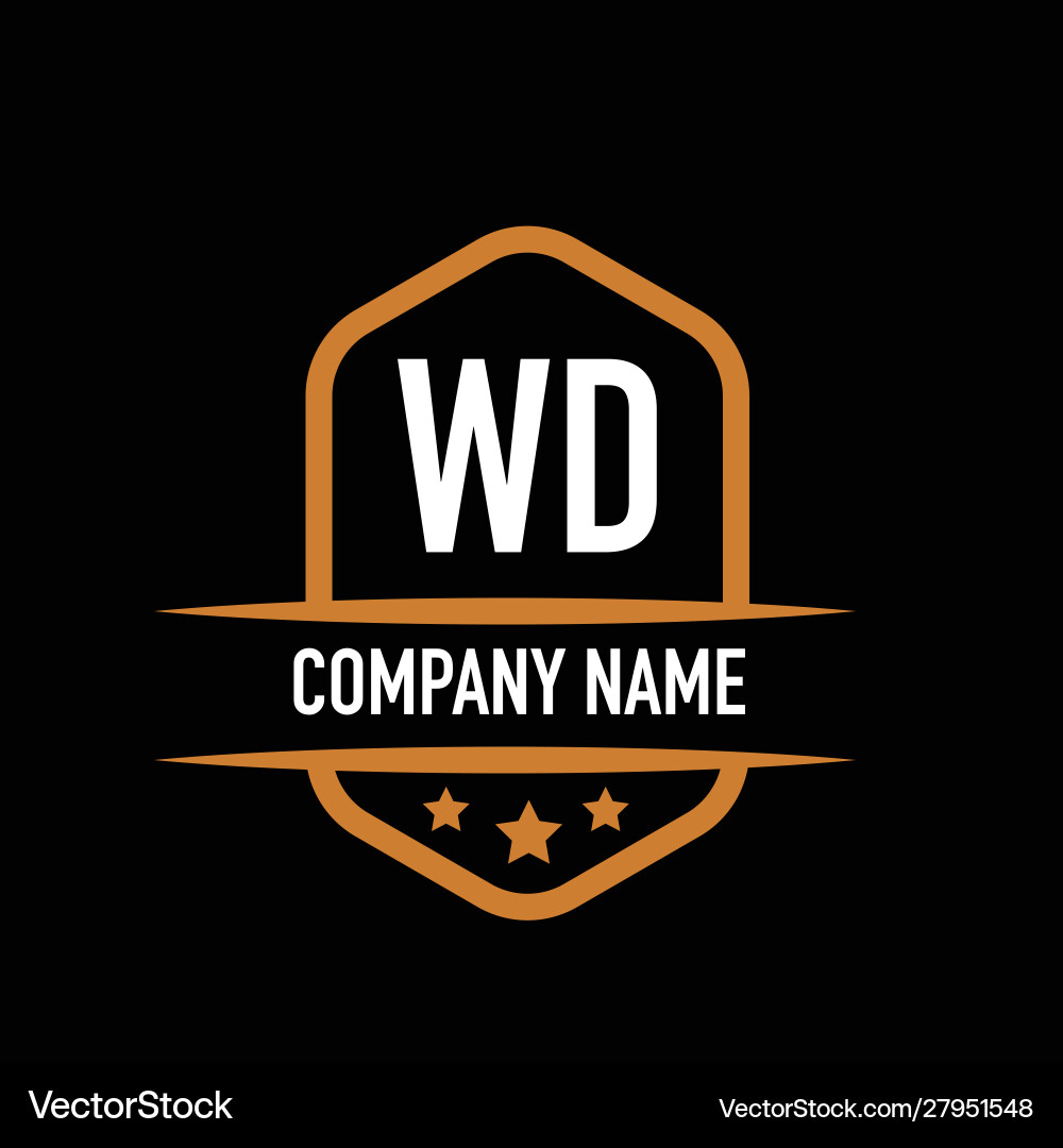 Initial letter wd vintage logo concept graphic Vector Image