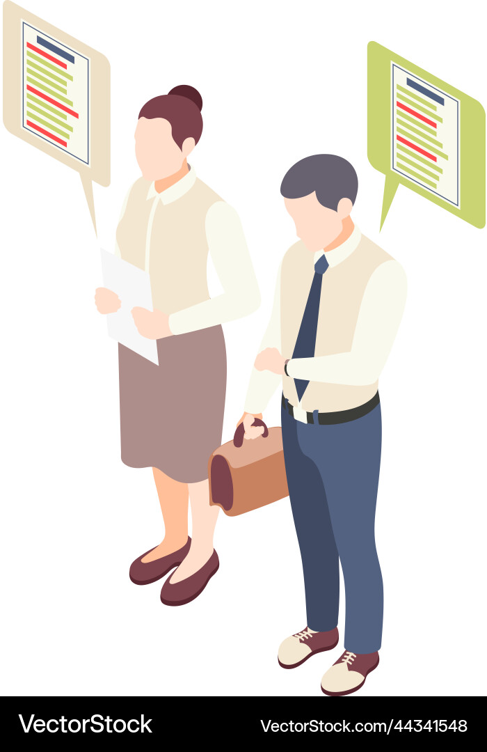 Isometric job candidates Royalty Free Vector Image